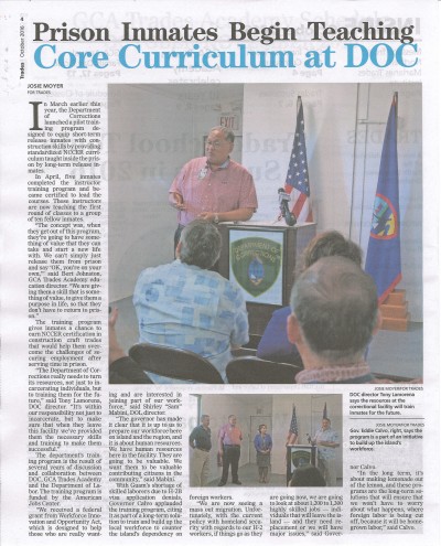 Prison Inmates Begin Teaching Core Curriculum at DOC - Government of ...