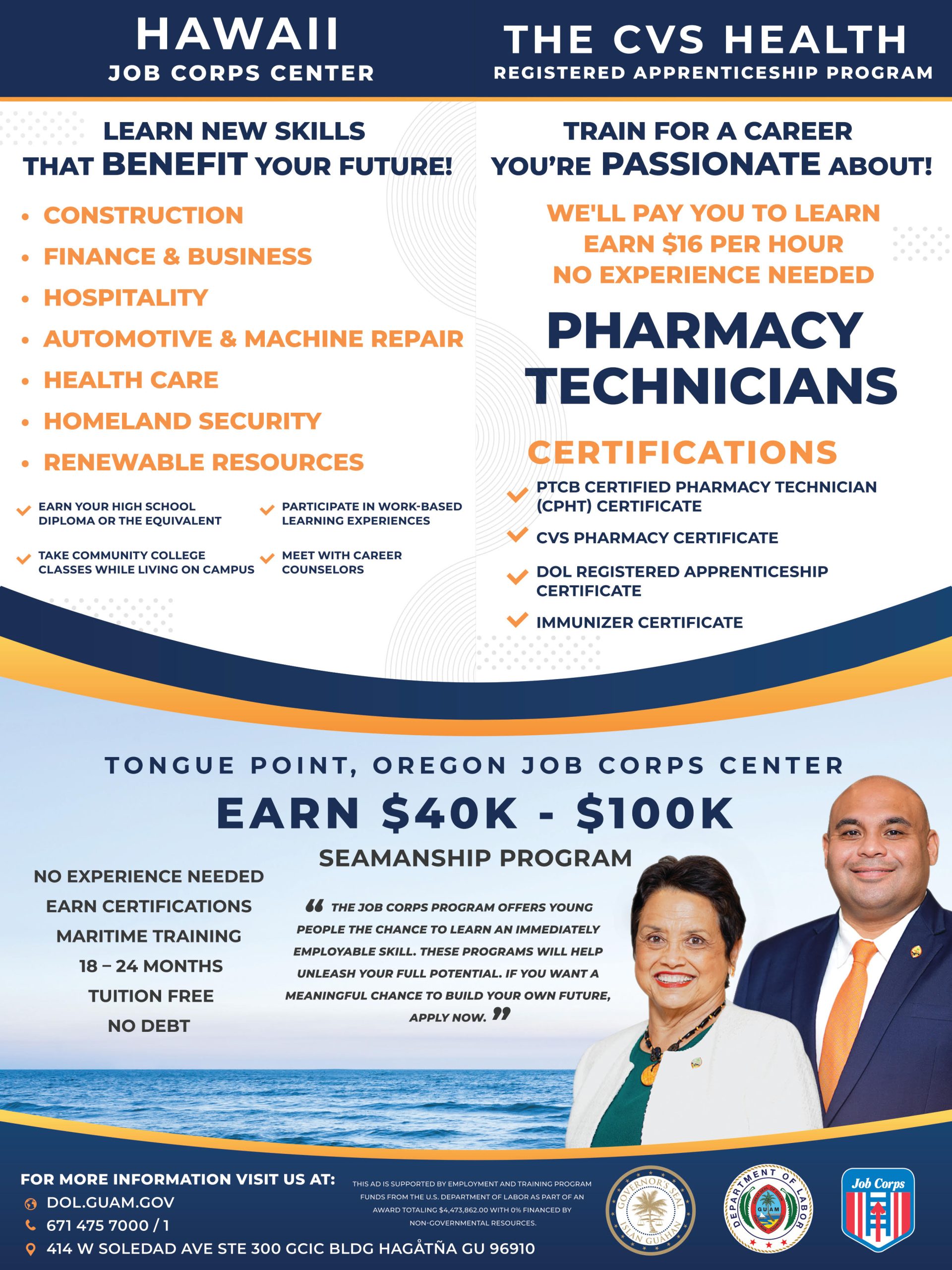 Job Corps Government Of Guam Department Of Labor